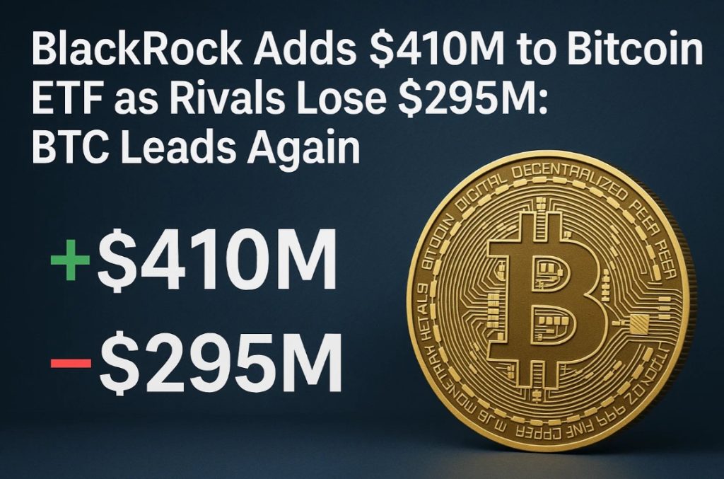 BlackRock Adds $410M to Bitcoin ETF as Rivals Lose $295M: BTC Leads Again - Forex News by FX Leaders