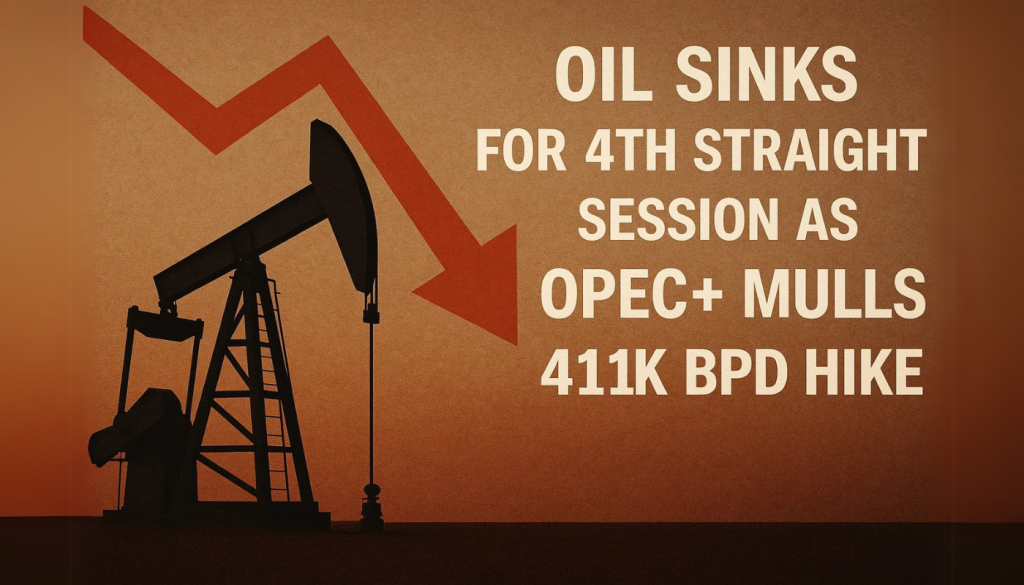 Oil Sinks for 4th Straight Session as OPEC+ Mulls 411K bpd Hike - Forex ...