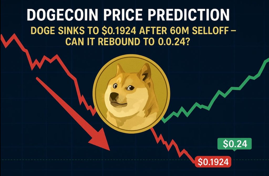 Dogecoin Price Prediction: DOGE Sinks to $0.1924 After 60M Selloff – Can It Rebound to $0.24 ...