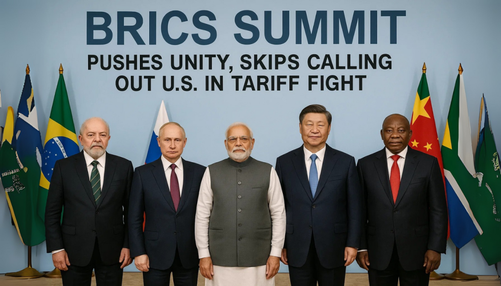BRICS Summit Pushes Unity, Skips Calling Out U.S. in Tariff Fight ...