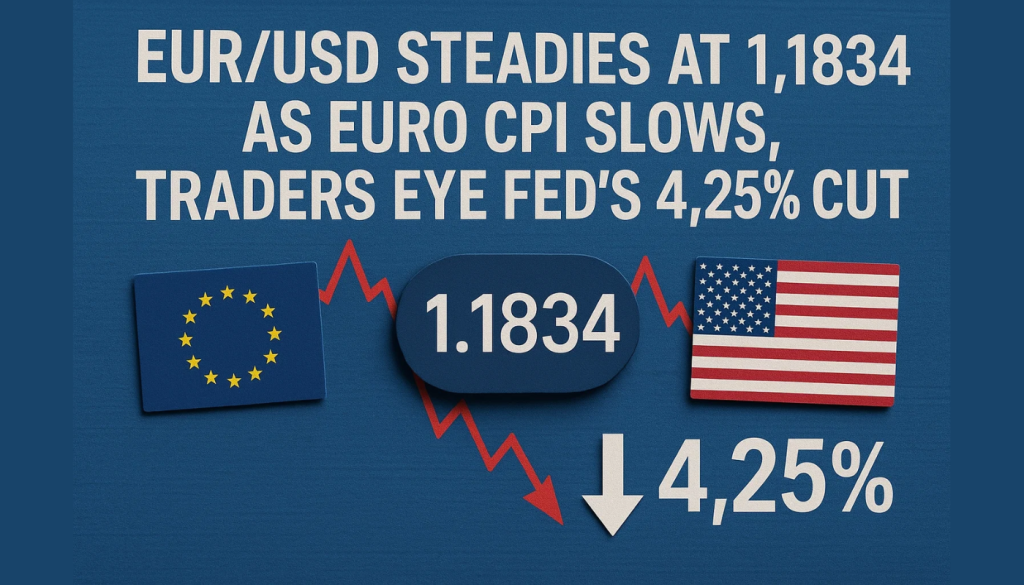 EUR/USD Steadies at 1.1834 as Euro CPI Slows, Traders Eye Fed’s 4.25% ...