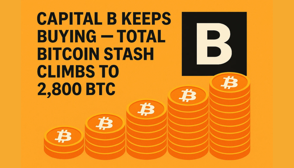 Capital B Keeps Buying — Total Bitcoin Stash Climbs to 2,800 BTC ...