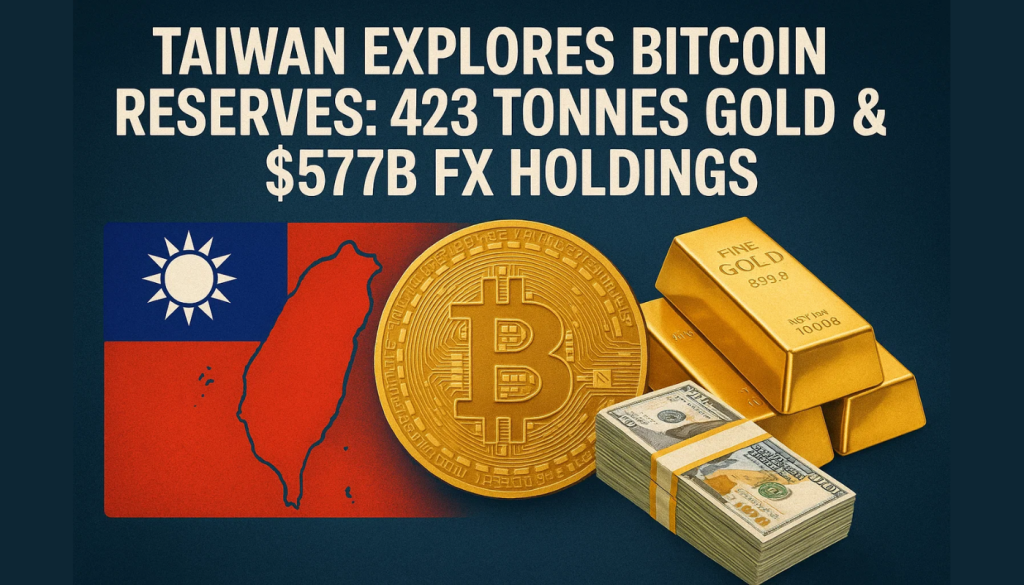Taiwan Explores Bitcoin Reserves: 423 Tonnes Gold & $577B FX Holdings ...