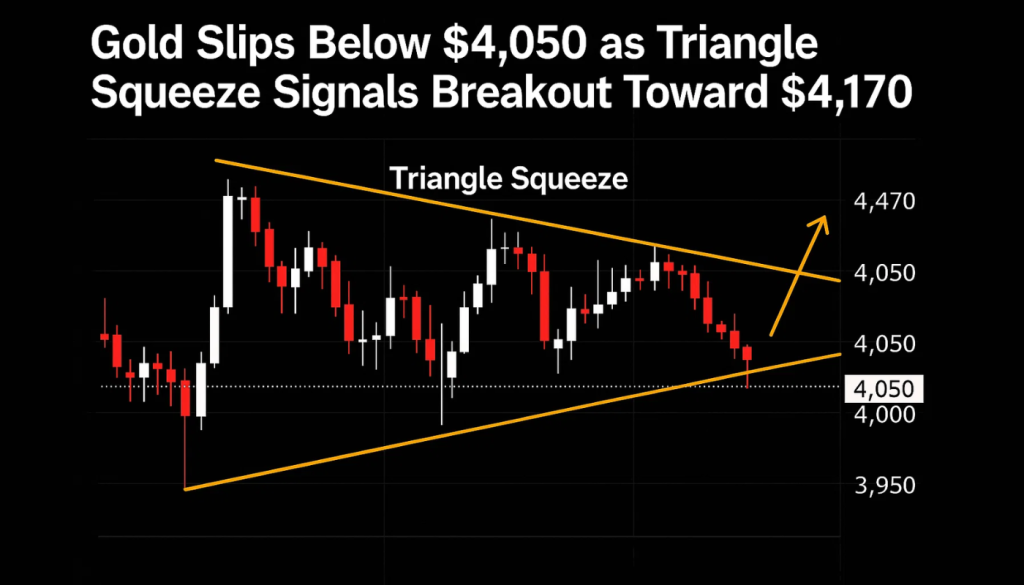 Gold Slips Below $4,050 as Triangle Squeeze Signals Breakout Toward ...