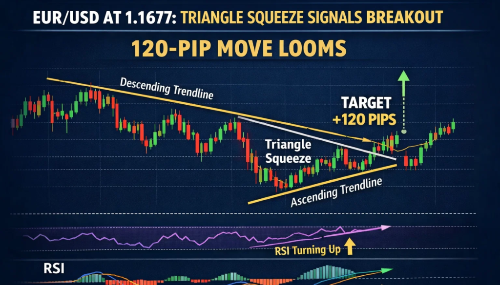 EUR/USD at 1.1677: Triangle Squeeze Signals Breakout as 120-Pip Move ...