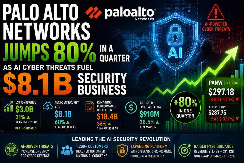 Palo Alto Networks Jumps 80% in a Quarter as AI Cyber Threats Fuel $8 ...
